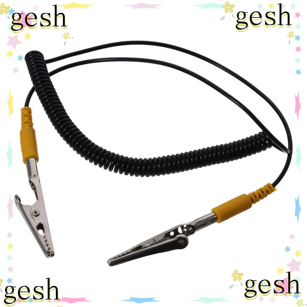GESH1 Anti-Static ESD Grounding Cable, PU,Metal Black Coiled Cord ...