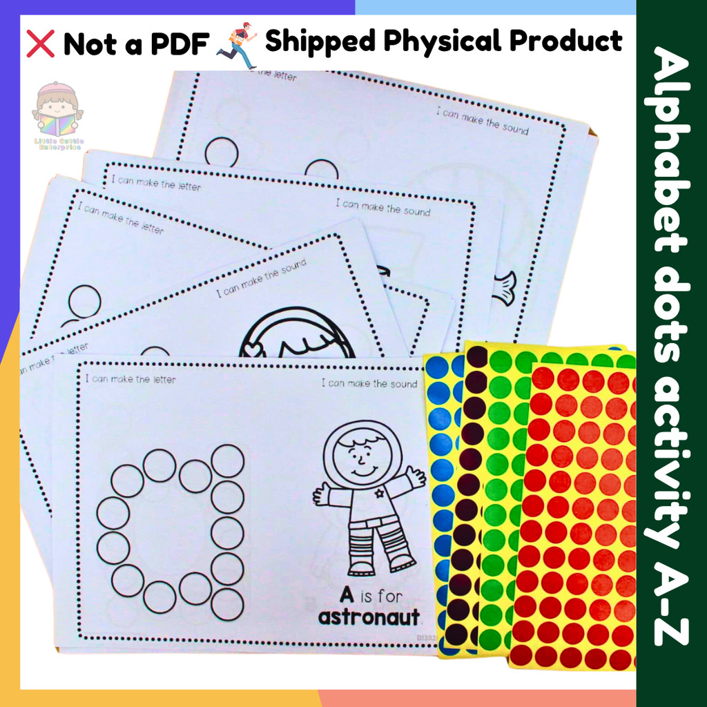 Do-a-Dot Activity Book Lowercase Letters a-z | Montessori ABC Worksheet ...