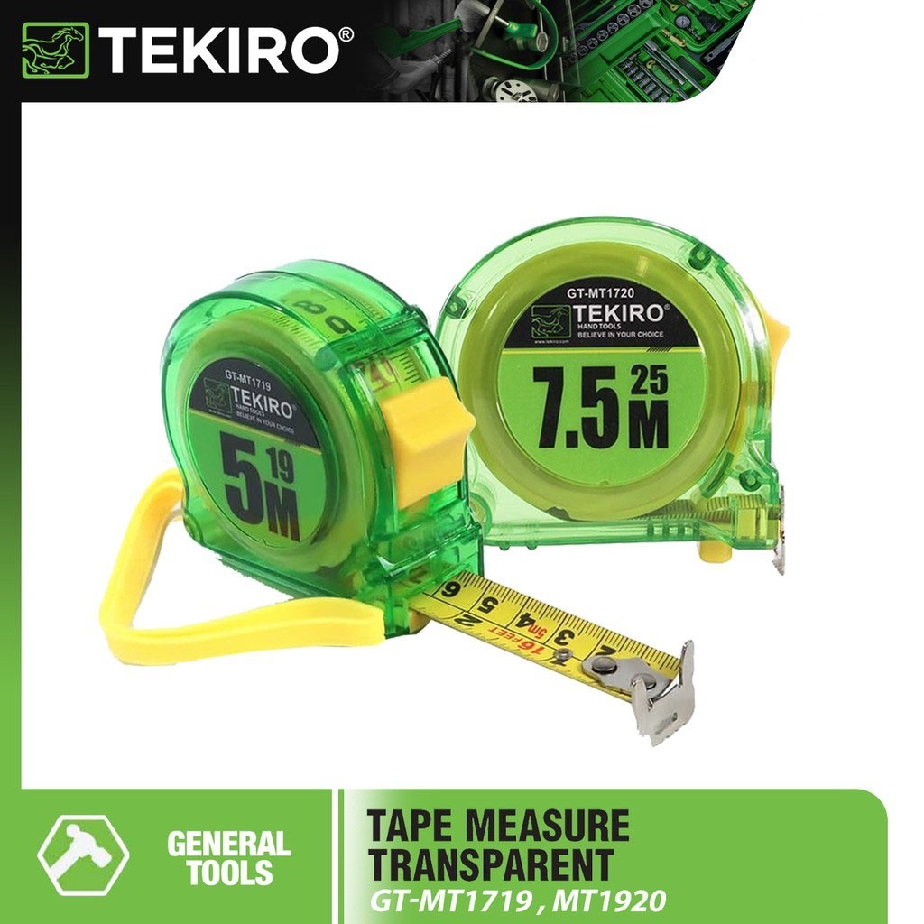 TEKIRO Tape Measurement Transparent 3M / 5M / 7.5M / 10M Measuring Tape ...