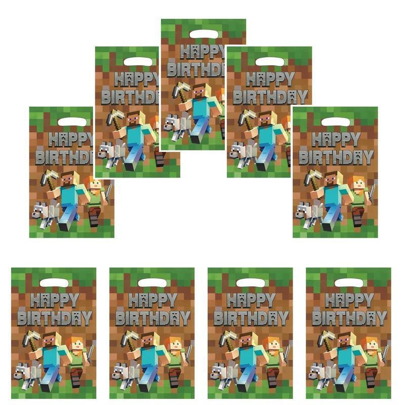 10-30pcs Minecraft Birthday Party Gift Bags Plastic Candy Bags Goody ...