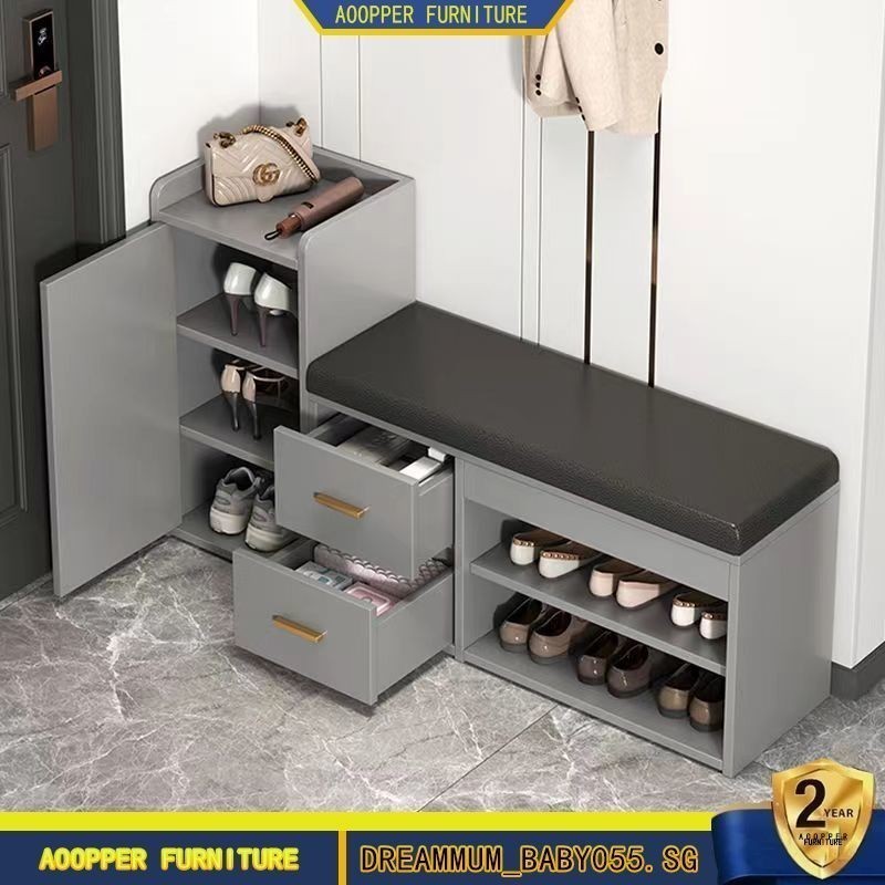 Shoe Changing Stool Shoe Cabinet Shoe Rack Bench with Seat Wood Shoe ...