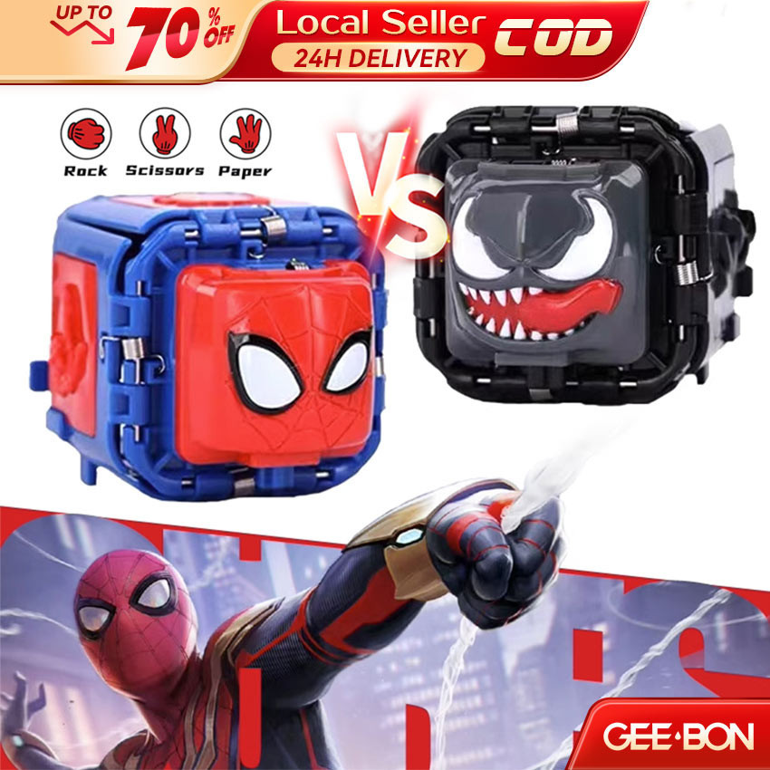GEEBON Rock Paper Scissors Boxing Toys Creative Spiderman Venom Finger ...