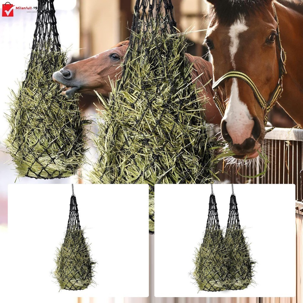 Hay Feeder Hay Nets with 2" x 2" Hole Stable Bags Portable Hay Feeding ...