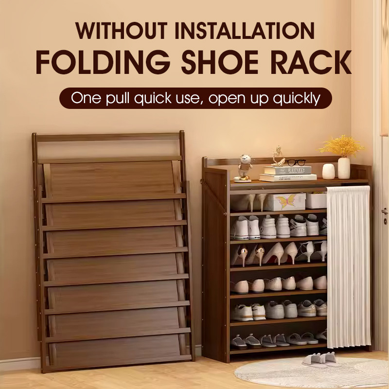 HXR Installation Free Shoe Cabinet Foldable Shoe Rack Multi Layer ...