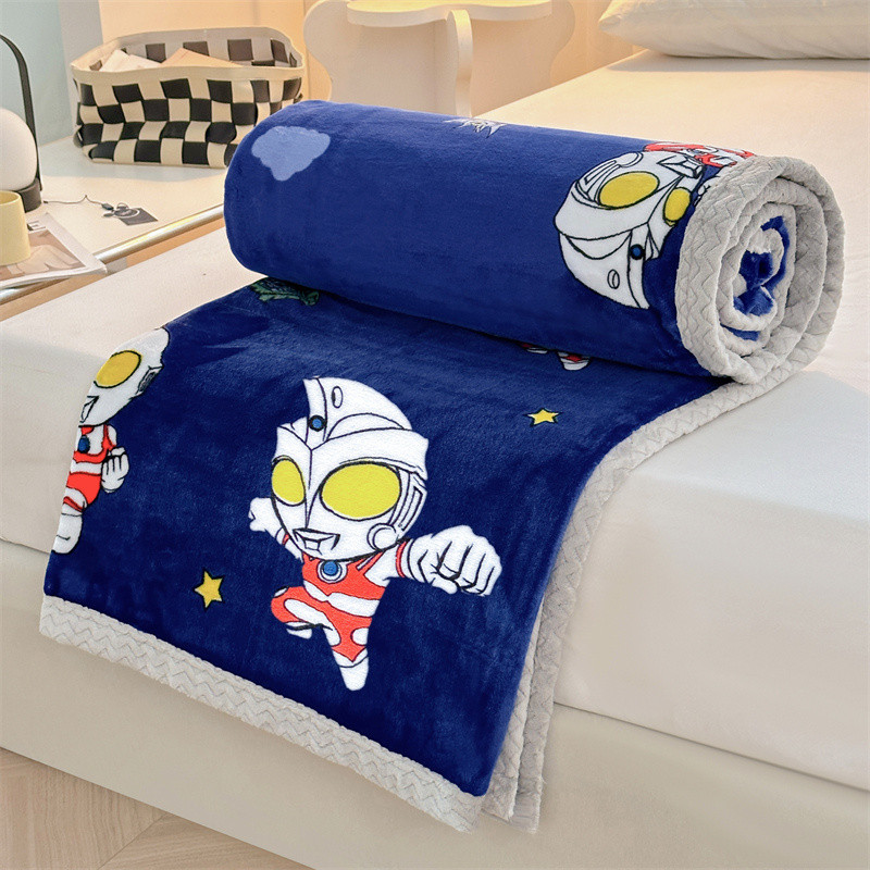 Cartoon Ultraman Blanket Milk Velvet Summer Sofa Napping Quilt for Kid ...