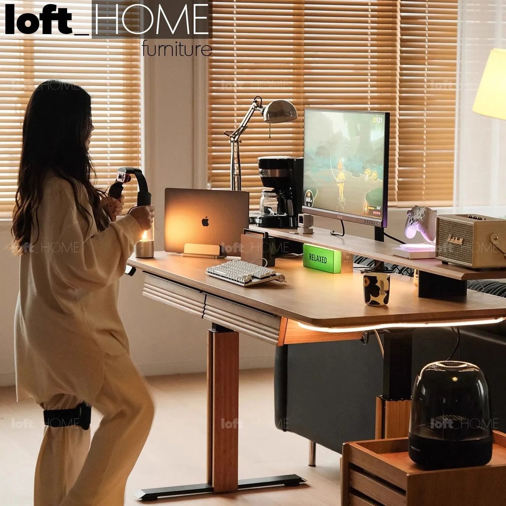 Loft Home Scandinavian Sintered Stone Electric Height Adjustable Study Table ENCHANTED | Shopee ...