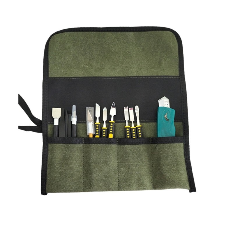 PCF* Tool Bag Roll Up Canvas Tool Organizer for Men Women Portable Tool ...