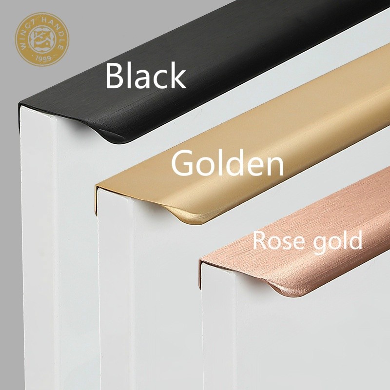 Rose gold recessed Drawer Handle Fashion Cabinet Handle Aluminum alloy ...