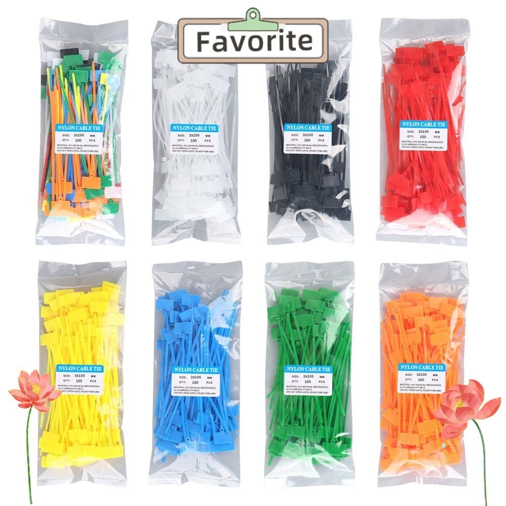 FAVORITEGOODS 100pcs Cable Ties Easy Mark Mesh Wire Marker Tag Labels ...