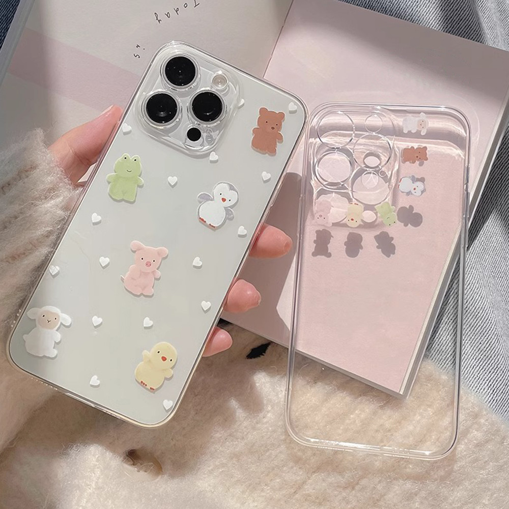 Cartoon Penguin Animal Transparent Phone Case for IPhone 11 15 16 Pro ...