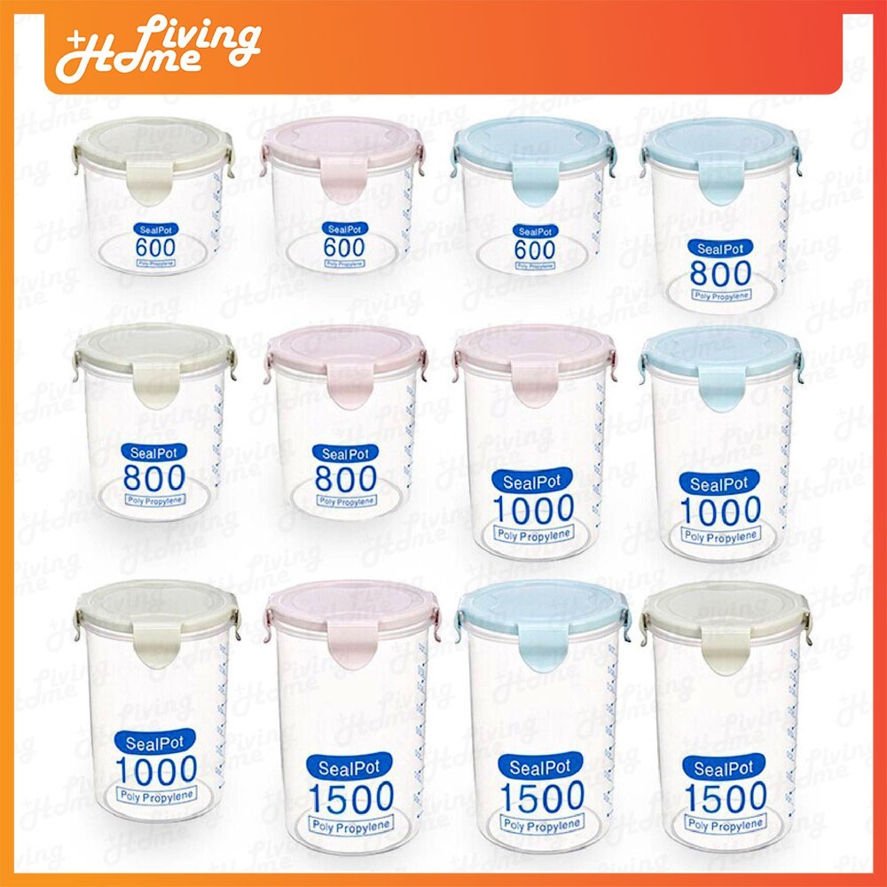 Safety Plastic Air Tight Seal Food Storage Box Round Container Kitchen ...