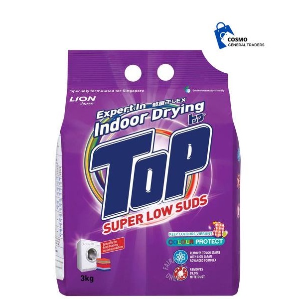 Top Detergent Powder Packet Super Low Suds Colour Protect 3kg | Shopee ...