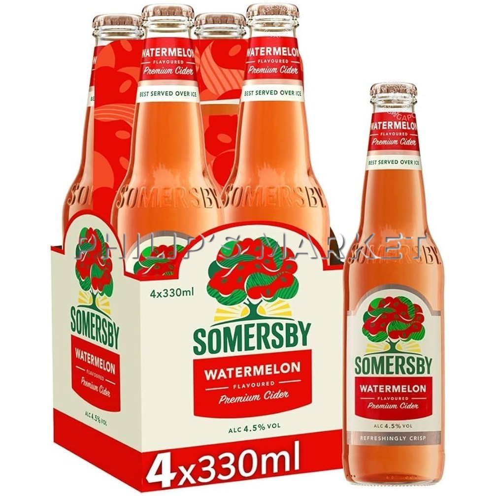 Somersby Watermelon Cider 330ML 4s Pint Bottle (4 x 330ml) | Shopee ...