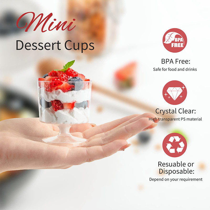 [BT] 10pcs Disposable Dessert Cups Jelly Cup Disposable Plastic Cups ...