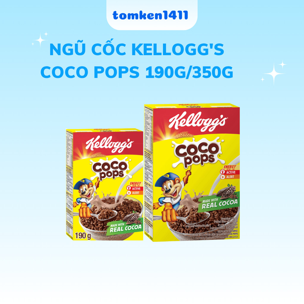 Kellogg's Coco Pops breakfast cereal crispy chocolate flavor 190g/350g ...