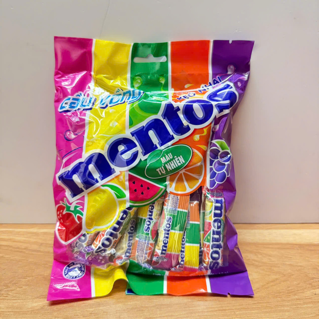 Combo 8/16/24 bars Mentos rainbow chewing candy mixed fruit flavor 10gr ...