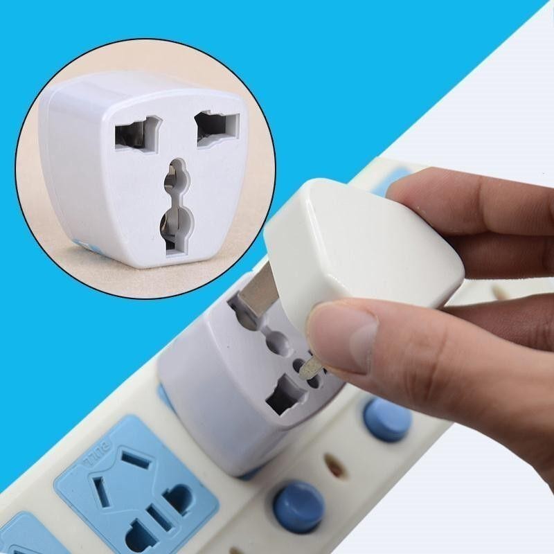 3 Pin Plug Socket Adapter - Universal Adapter With Fuse Portable Safe ...