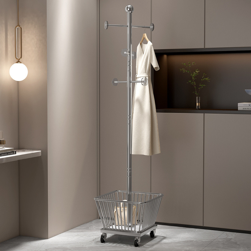 [Movable] Bedroom Floor Clothes Rack Storage Room Home Indoor Coat Rack ...