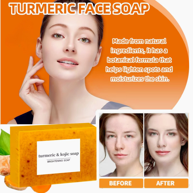 Lemon Turmeric Kojic Acid Brightening Soap Deeply Cleansing Glowing ...