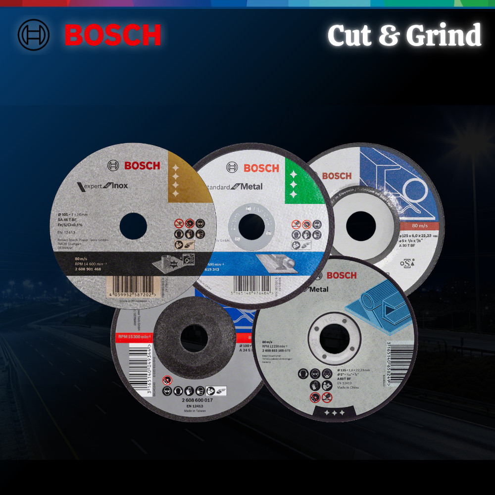 Bosch Grinder Cutting Disc Grinding Disc Metal & Stainless Steel 4" / 7 ...