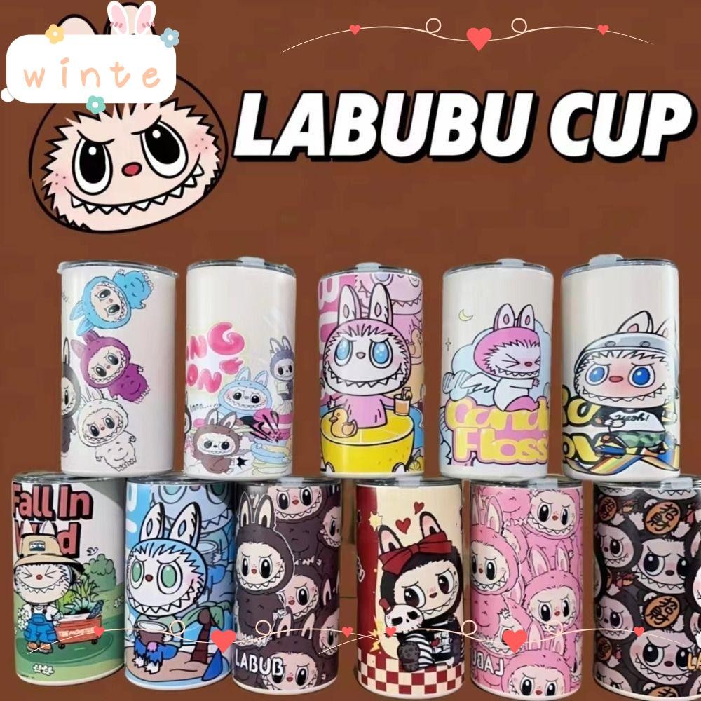 WINTE Labubu Coffee Cup, 600ml Cute Cartoon Labubu Thermal Cup ...
