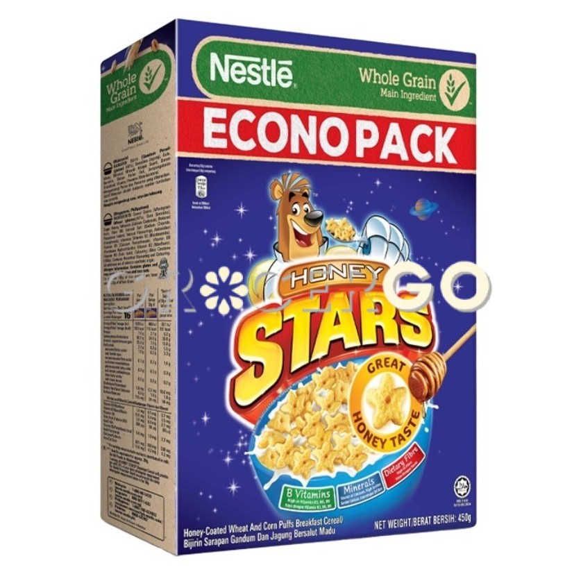 (Bundle of 2) Nestle Honey Stars Wholegrain Breakfast Cereal Econo Pack ...