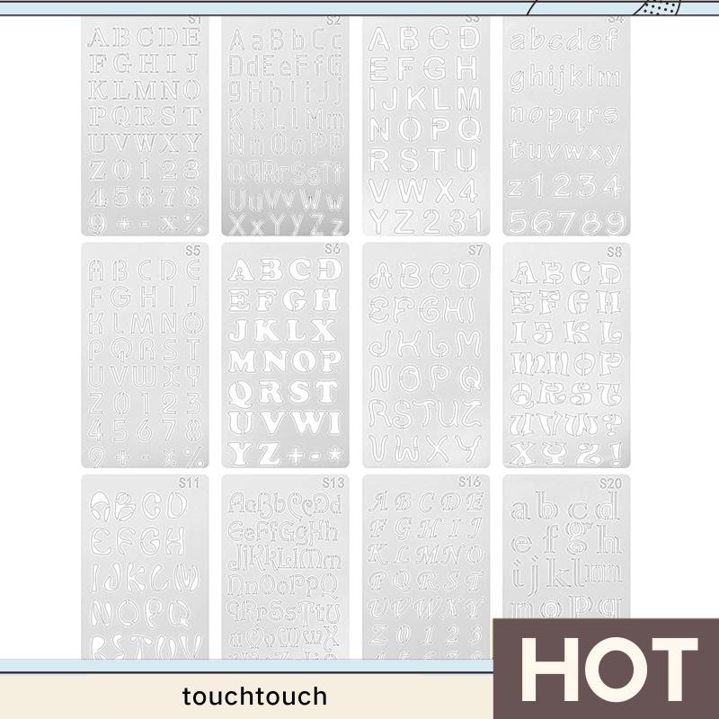 12 Pcs Alphabet Stencils Reusable Letter Painting Stencils Plastic DIY ...