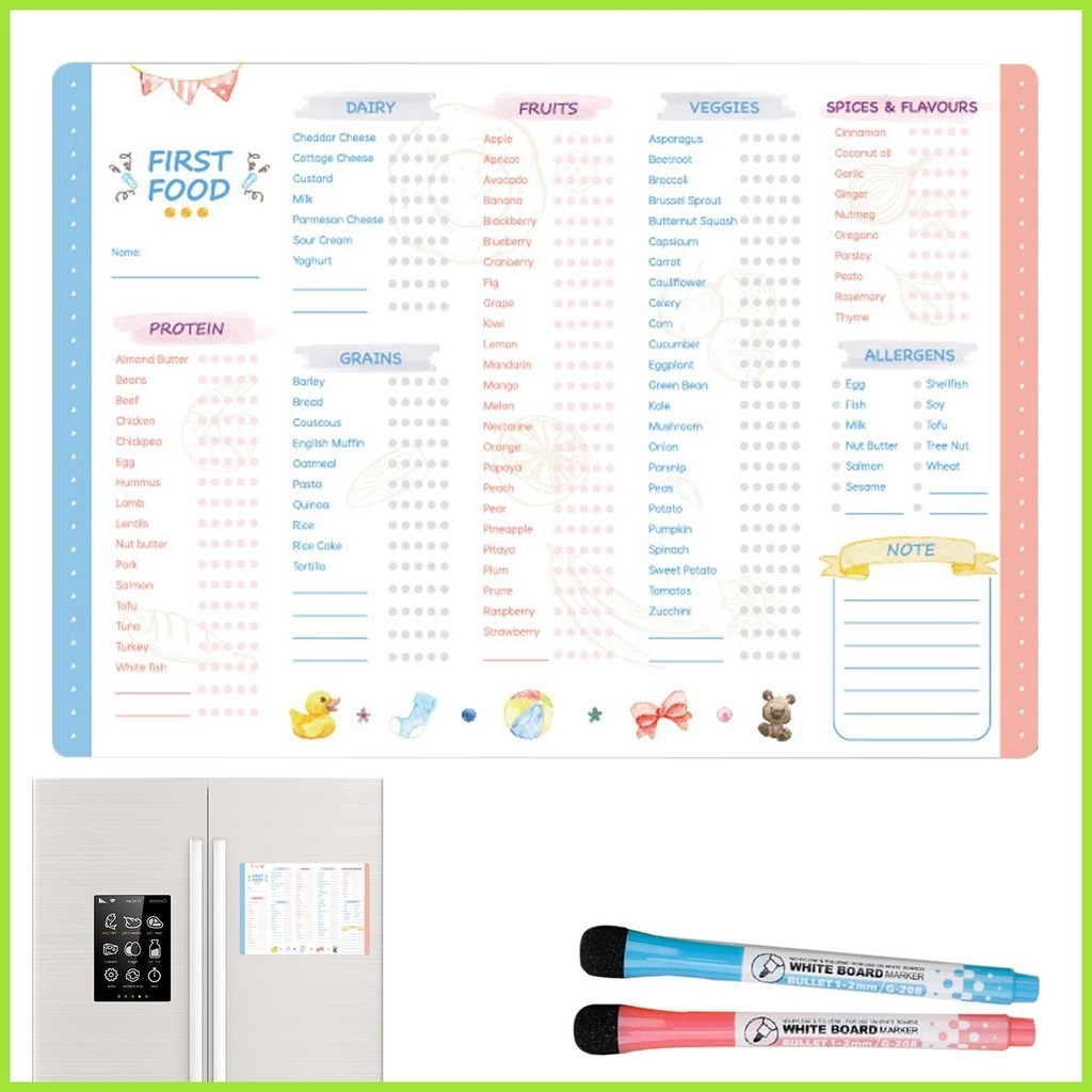 Baby First Food Tracker Magnetic Baby Food Chart Multifunctional Baby ...