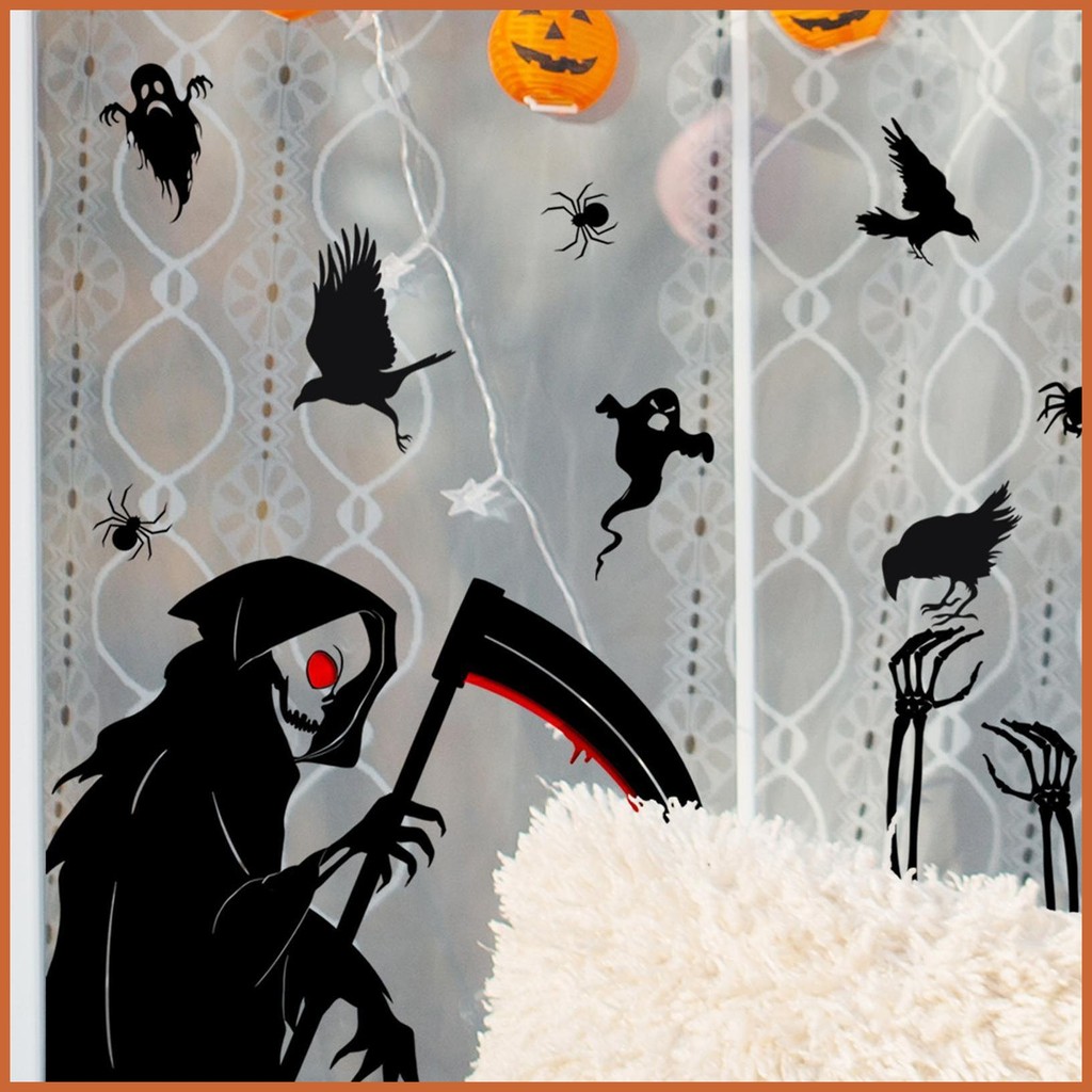 Halloween Window Decals 4X Scary Electrostatic Bloody Handprints Window ...