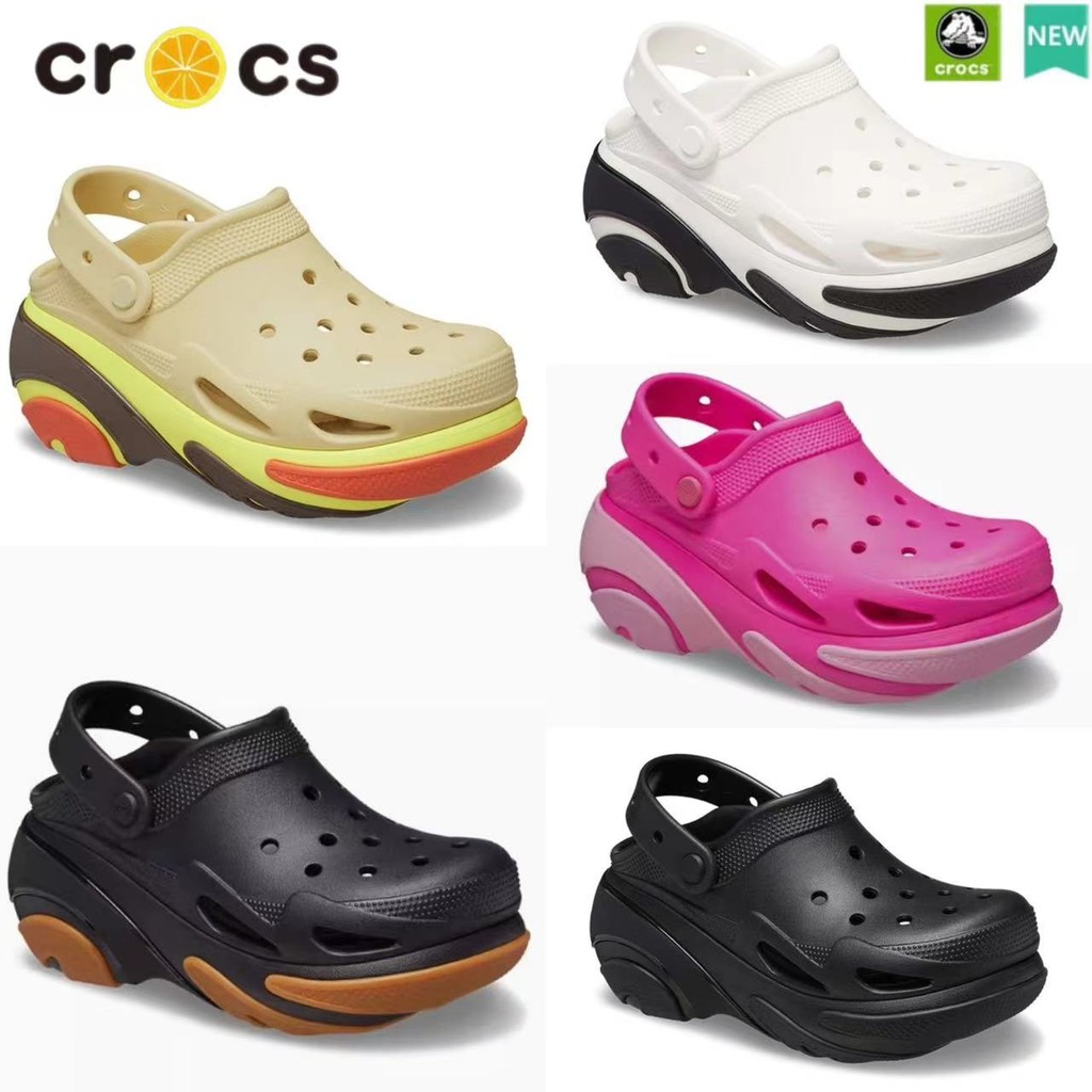 Croc Women Classic Crush Clog Beach Sandals Thick Heel Heightened Shell Puff Cave Shoes 210061 ...