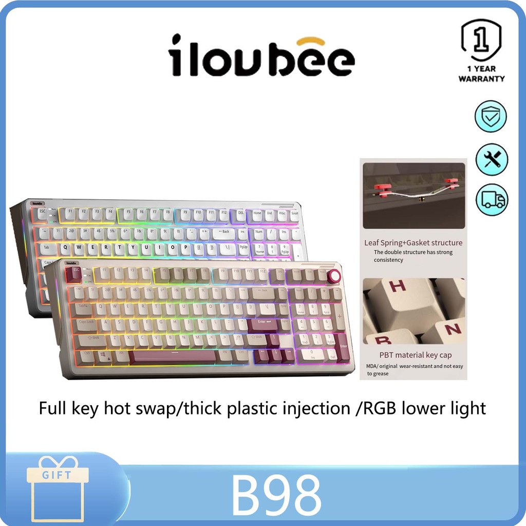 iLovbee B98 Retro Mechanical keyboard Wireless three mode custom ...