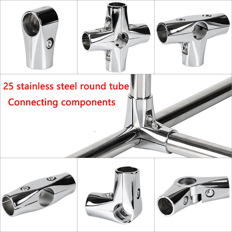 25mm Stainless Steel Tube Connector Round Tube Fixing Fittings Display ...