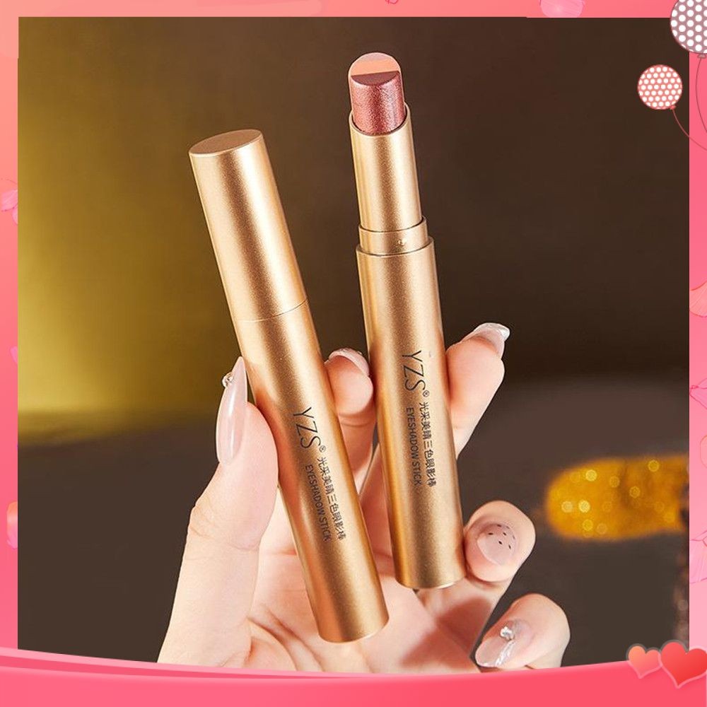 Yzs Three-color Eye Shadow Stick Matte Earth Color Pearlescent Fine ...