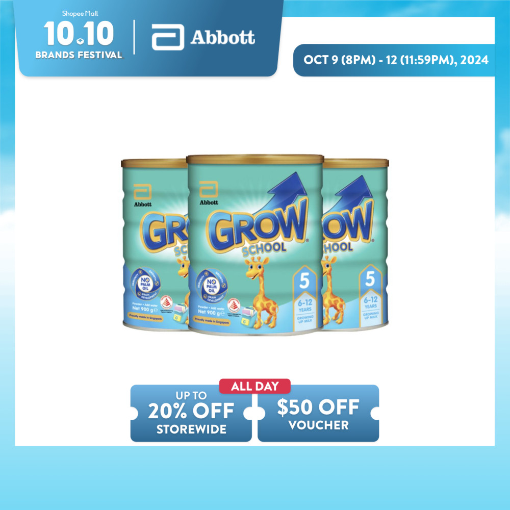[Bundle of 3] GROW Growing Up Milk for Kids - School Stage 5 (6 - 12 ...