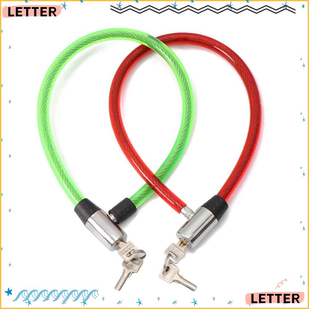 LETTER1 Bicycle Lock With 2 Keys Metal Cycling Vehicle Security Cable ...