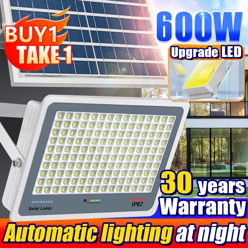 Solar Light Outdoor Lighting Waterproof IP67 Wall lights Lamp 300W 500W ...