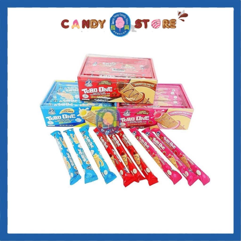 Twinfish 30pcs TOBO ONE Cereal Based Snack Center Filled Triangular ...