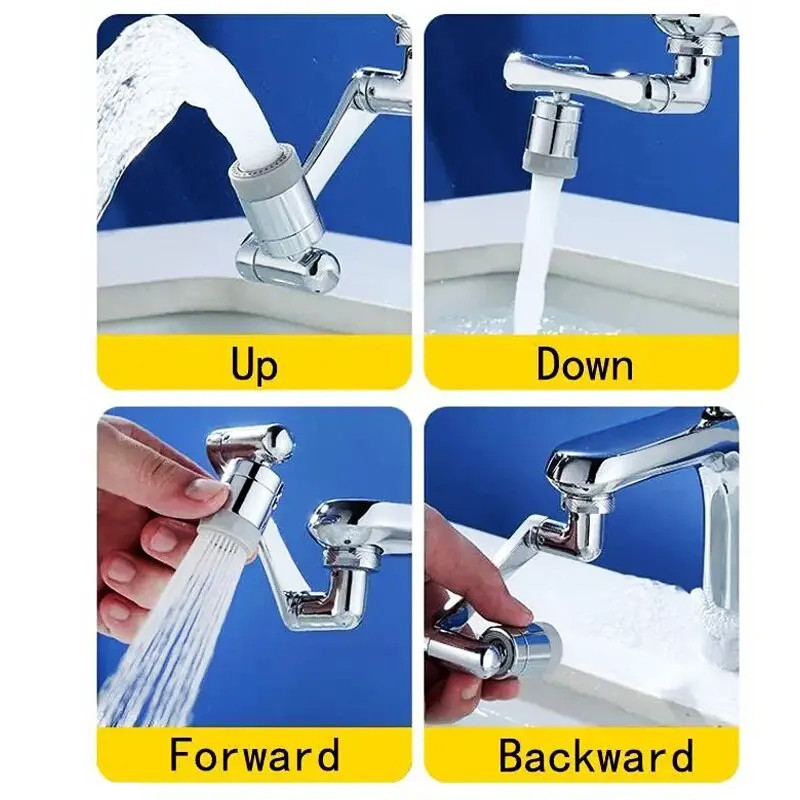 1080° Rotatable Faucet Extender Sprayer Head 2 Modes Universal Bathroom ...