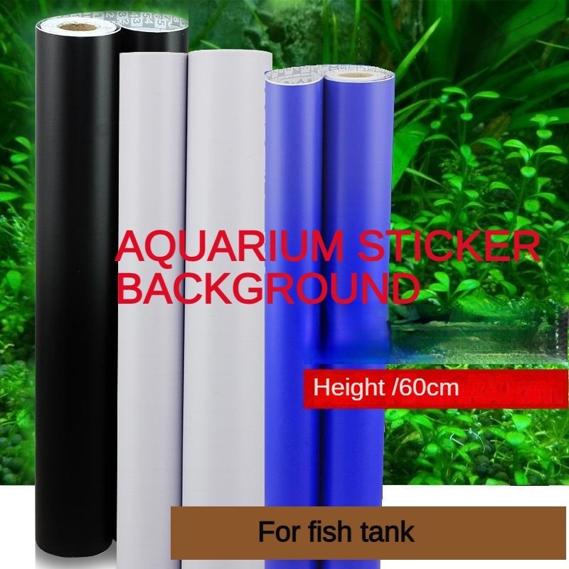 Aquarium Sticker Background Paper with Glue, Blue Fish Tank Background ...