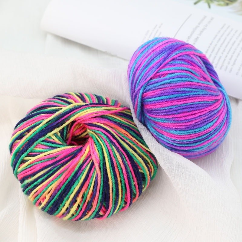 Yarn 4 Strand Yarn Colored Dyed Acrylic Yarn Medium Thickness Hand ...