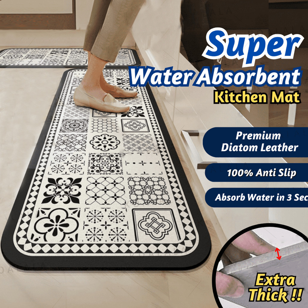 Super Absorbent Diatom Mud Pad Kitchen Floor Mat Anti-Slip Carpet ...