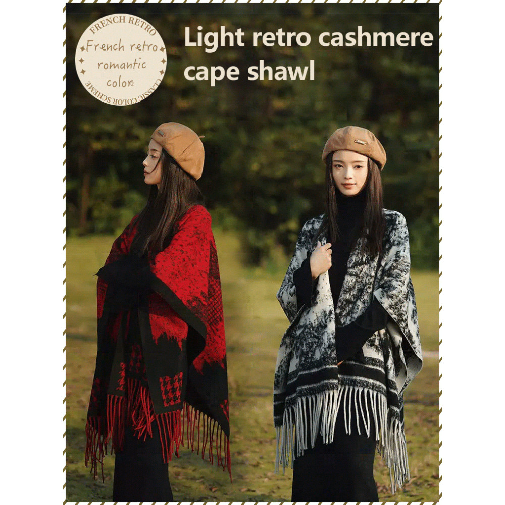 Mantle Vintage Cashmere Poncho Jacket Shawl Cape Patterns Winter ...