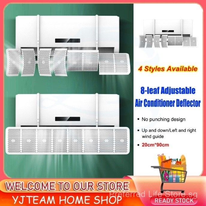 Ready Stock 8 Leaf Adjustable Air Conditioner Wind Deflector/ Universal ...