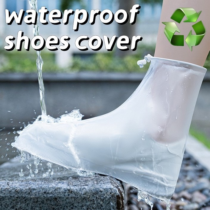[2 Colors] Waterproof Shoes Cover Anti-slip Reusable Rain Shoes Cover ...