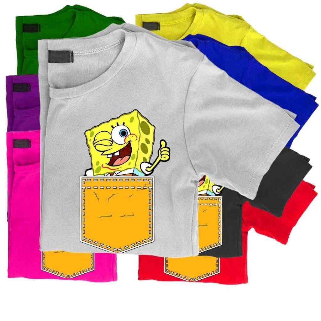 Cartoon Spongebob Baju T Shirt Lelaki Couple Tshirt Budak Surprise Gift ...