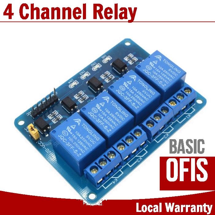 Arduino IoT 4 Channel Relay Opto Isolator 10A 5V Relay Module | Shopee ...