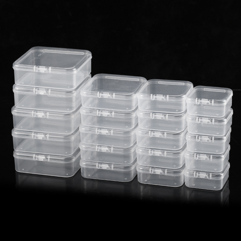 2/4/6 Pcs Transparent Plastic Storage Box Case 6Sizes Square Container ...