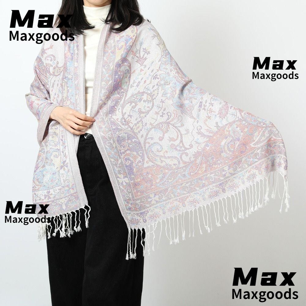 MAXG Women Jacquard Scarf, Cotton Print Soft Fringed Scarves, Ethnic ...
