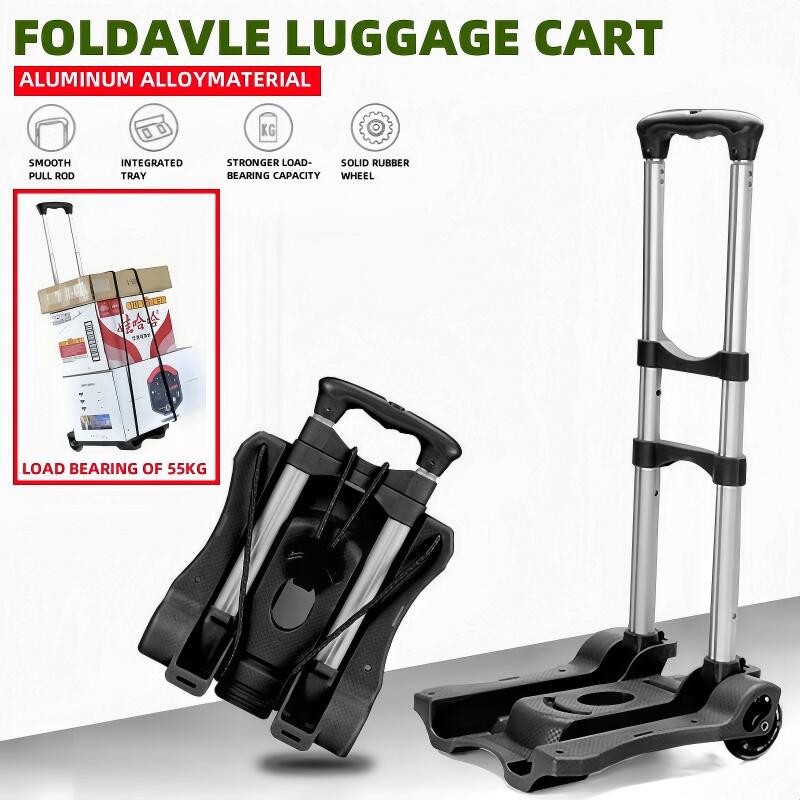 55kg Heavy Duty Folding Luggage Cart/ Flatbed Trolley / Foldable ...
