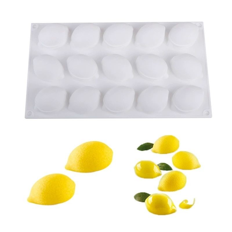 15 Lemon Mousse Dessert Silicone Molds Sweet diy Baking Chocolate Ice ...